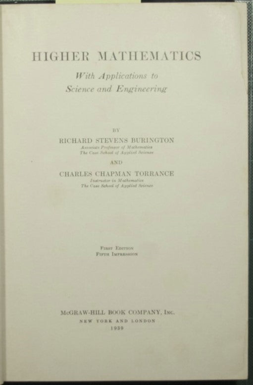 Higher mathematics with applications to science and engineering ...